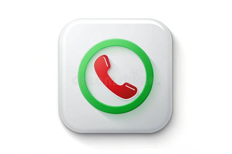 Green and Red Phone Call Icon for Mobile Applications, Representing a ...