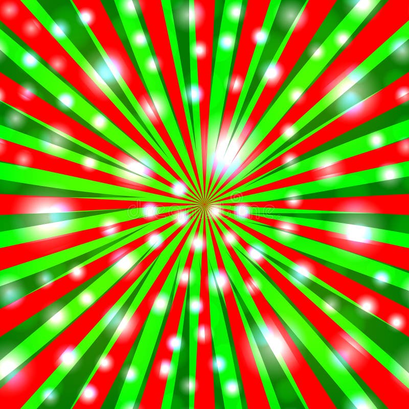 Green and Red Rays in Circular Design Whith Bokeh Lights. Stock Vector ...