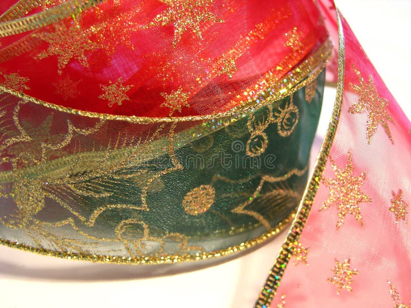Green and Red Ribbon stock image. Image of christmas, leaves - 312535