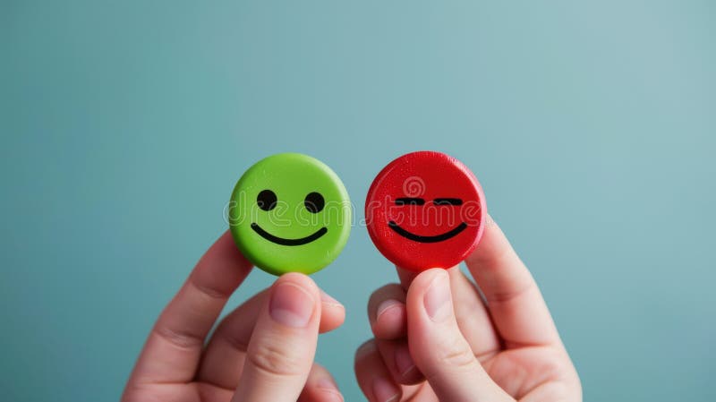 The Green and Red Smileys.AI Generated Image Stock Image - Image of ...