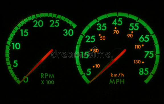 Green and Red Speedometer RPM Stock Image - Image of gauges, minute ...