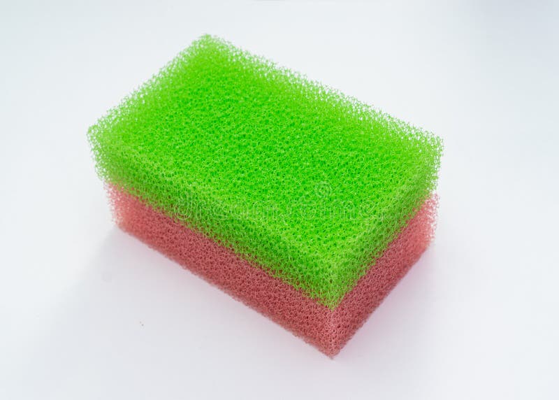 Kitchen Sponge Washing Dishes Isolated on White Background Stock Image ...