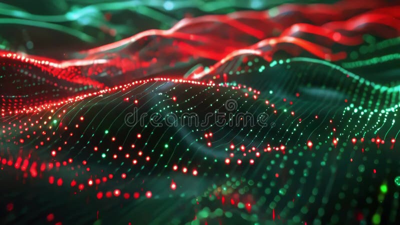 A Green and Red Wave Pattern with Many Dots Stock Footage - Video of ...