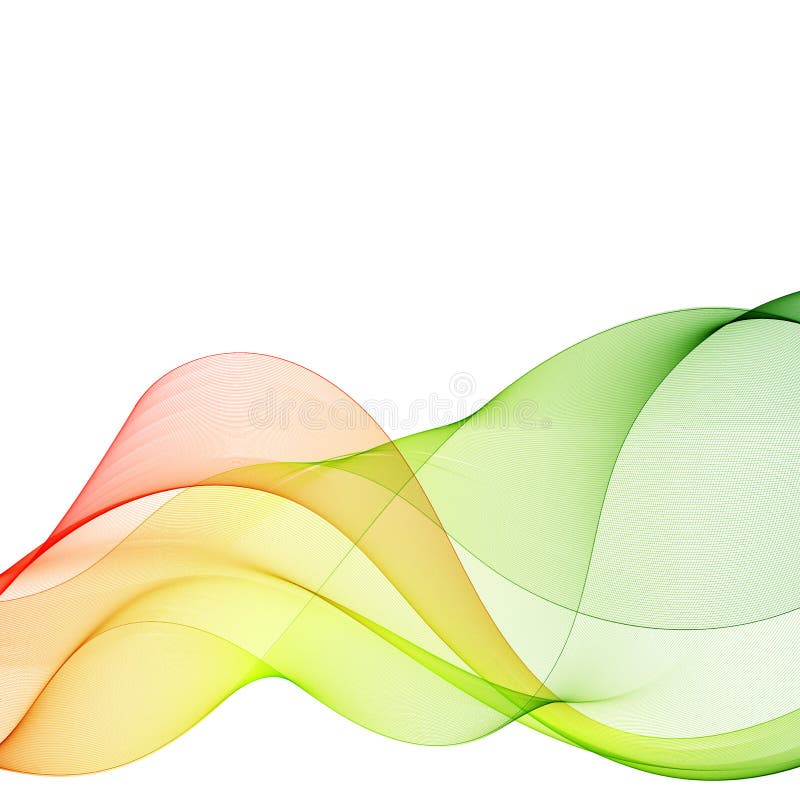 Green, Red and Yellow Color Lines. Abstract Wave. Vector Pattern. Eps ...