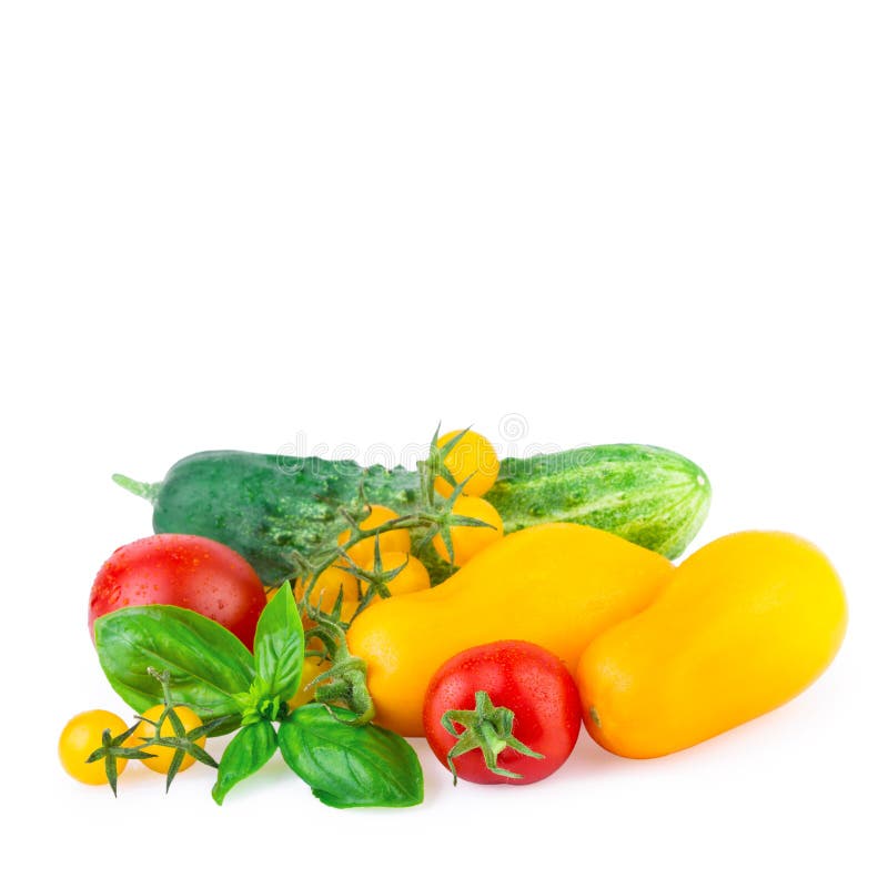 Green Red Yellow Vegetables Isolated Stock Image - Image of food ...