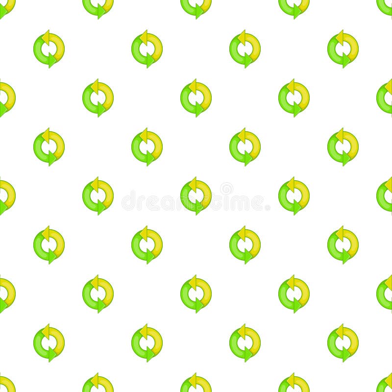 Green Refresh Arrows Pattern, Cartoon Style Stock Vector - Illustration ...