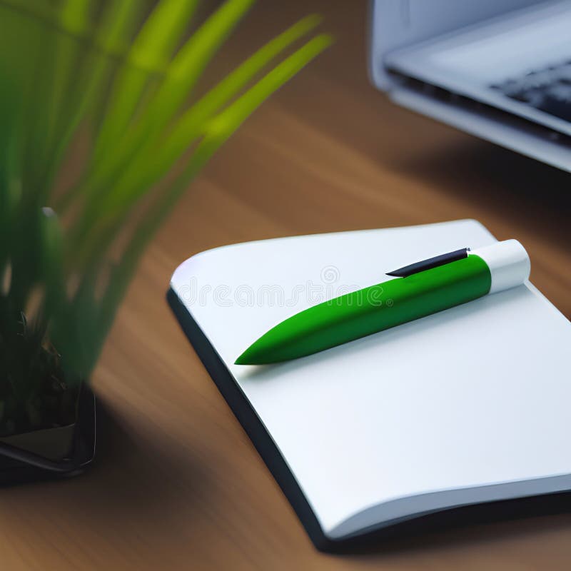 Green Workplace Flat Background Stock Illustration - Illustration of ...