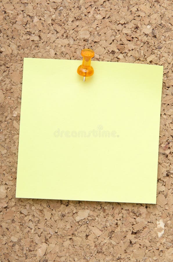 Green Reminder Note with Orange Pin Stock Photo - Image of backgrounds ...