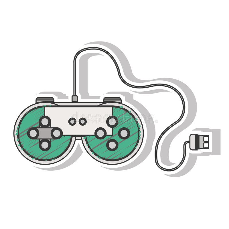 Green Remote Control Games with Usb Wired Stock Vector - Illustration ...