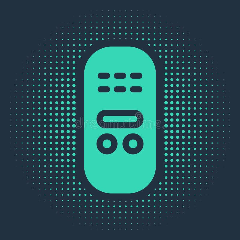 Green Remote Control Icon Isolated on Blue Background. Abstract Circle ...