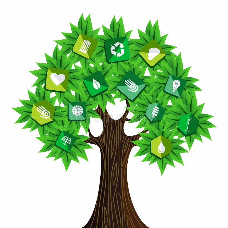 Green Resources Concept Tree Stock Vector - Illustration of energy ...