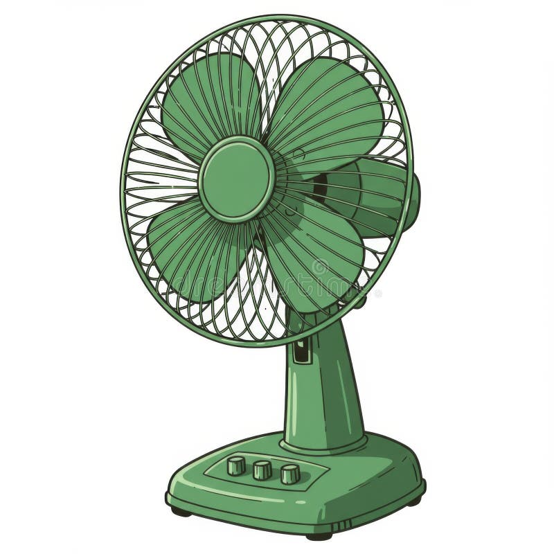 Green Retro Desk Fan Pixel Art Illustration Stock Illustration ...