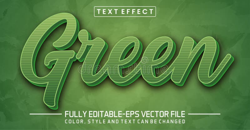 Green Retro Editable Text Style Effect Stock Vector - Illustration of editable, typeset: 326069388
