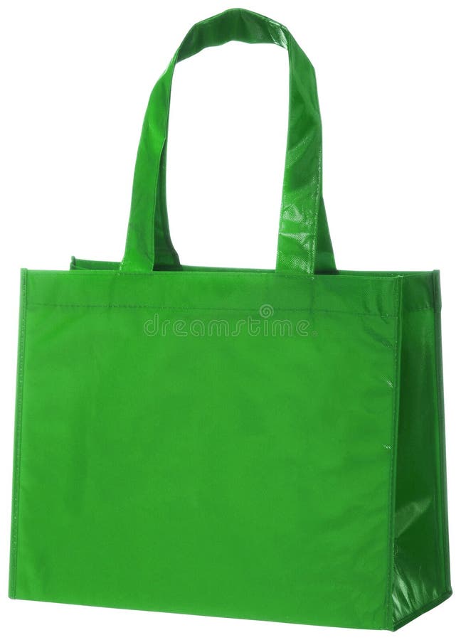 Empty Green Reusable Shopping Bag Stock Photo - Image of isolated ...