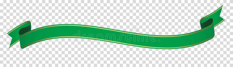 Green Ribbon Banner Label on Transparent Background Stock Vector ...