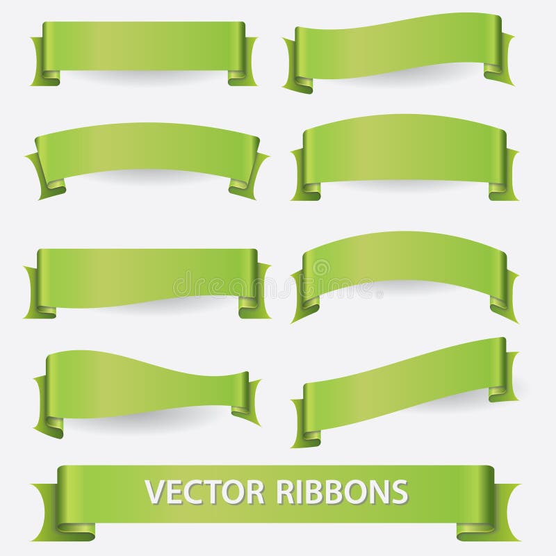 Green ribbon banners eps10 stock vector. Illustration of message - 36093816