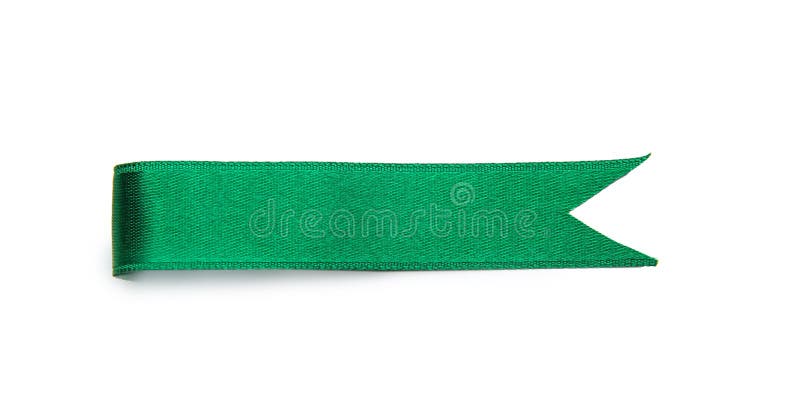 Green Ribbon Bookmark on White Background Stock Photo - Image of ...
