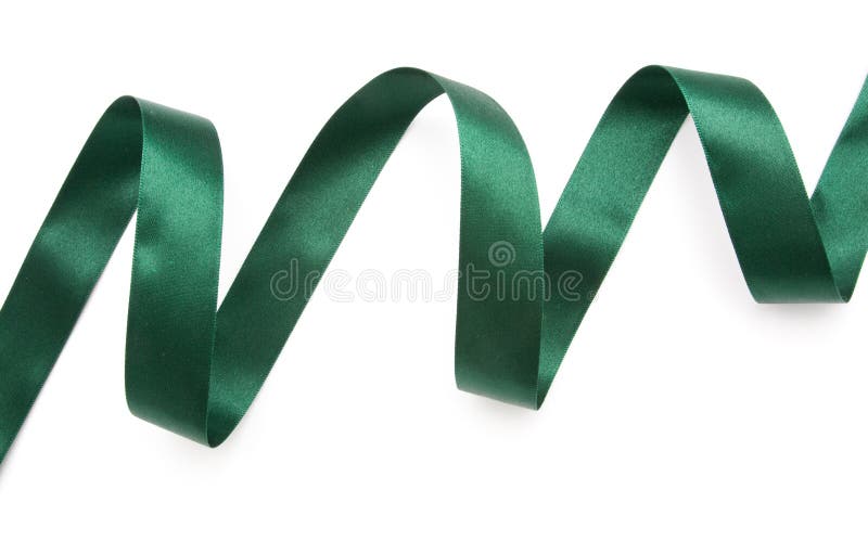 Green Ribbon Border Isolated on White Stock Photo - Image of shiny ...