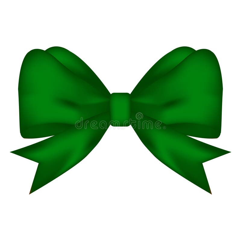 Green Ribbon Bow with Gradient Mesh Stock Vector - Illustration of ...