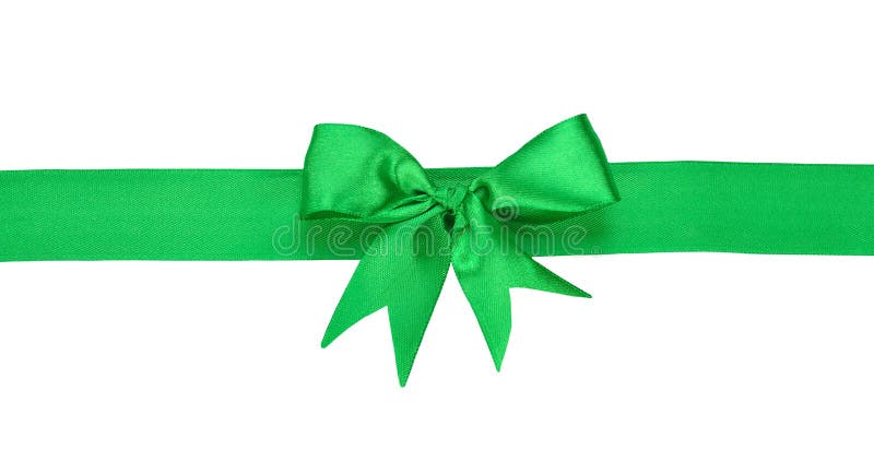 Green ribbon with bow stock photo. Image of bright, ribbon - 33468034