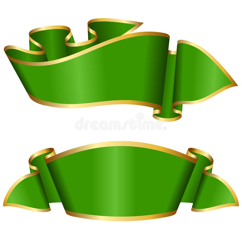 Green ribbon collection stock vector. Illustration of empty - 22854729