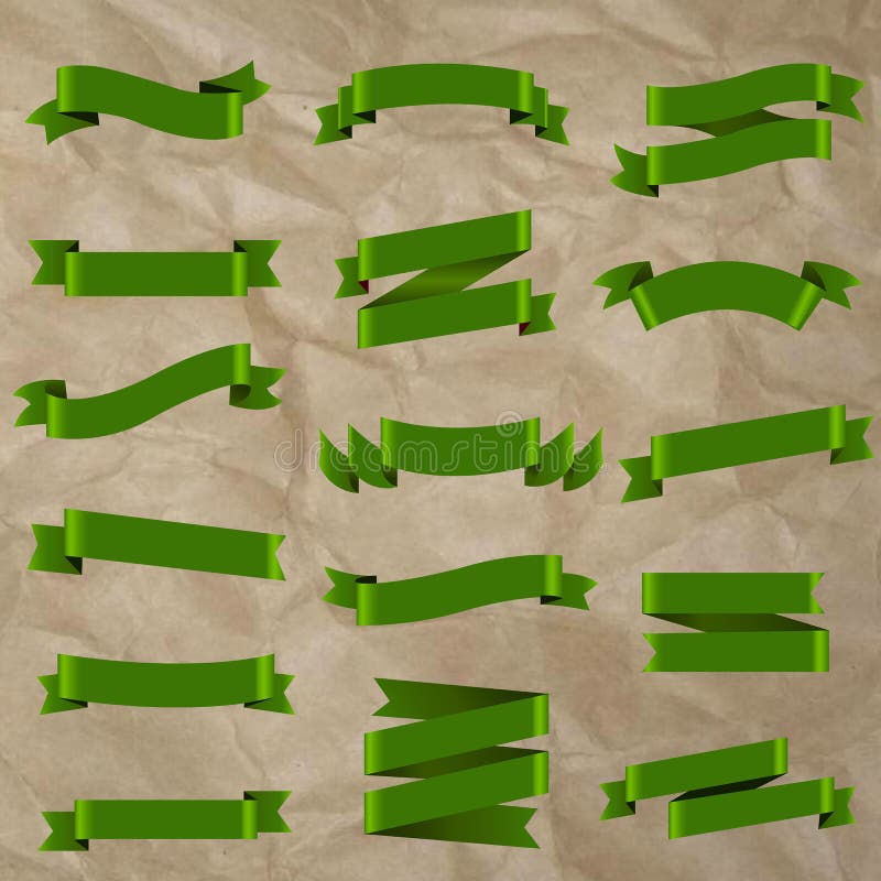 Green Ribbon Isolated stock vector. Illustration of ribbon - 212174742