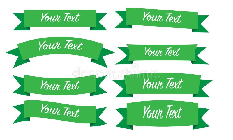 Green ribbon Set stock vector. Illustration of tape, banner - 50354990