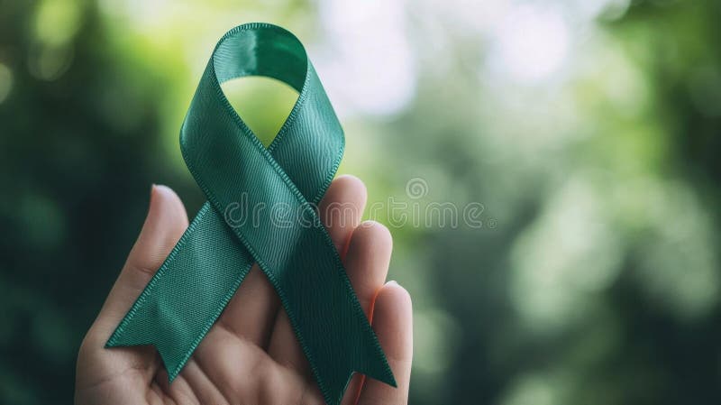 Green Ribbon Symbol of Hope and Support, a Gesture of Unity and ...
