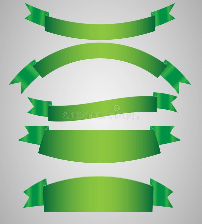 Green label with ribbon stock vector. Illustration of elegance - 32933214