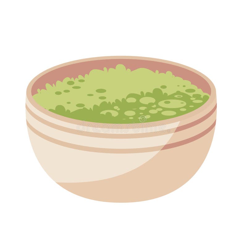 Green Rice in a Bowl, Vector Illustration Stock Vector - Illustration ...
