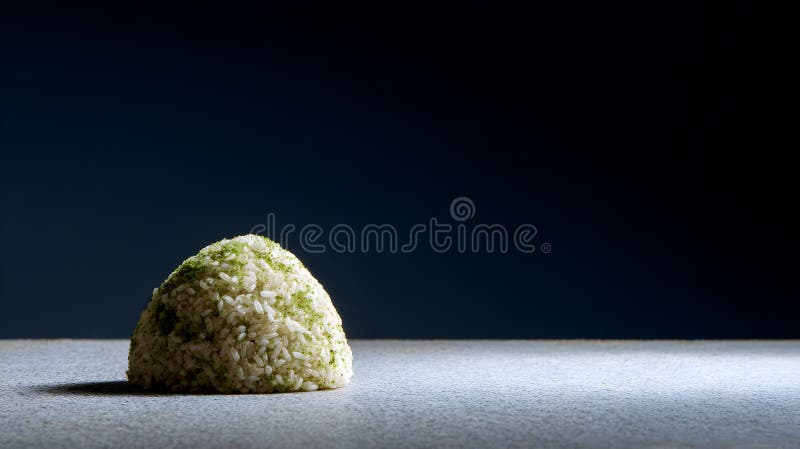 Green Rice Mound on a Textured Surface, Illuminated by Soft Light ...