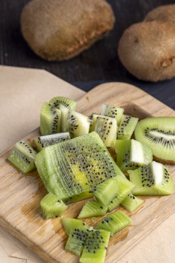 Green Ripe Kiwi Fruit on the Table Stock Image - Image of sweet ...