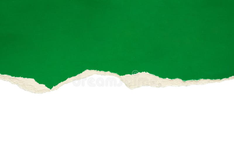 Torn Ripped Paper Green Header Isolated White Stock Photos - Free ...