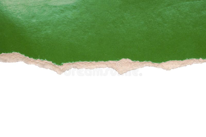 Green Ripped Paper Torn Edges Strips Isolated on White Stock Photo ...