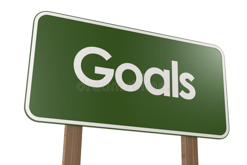 Green Road Sign Banner with Goals Word Stock Illustration ...