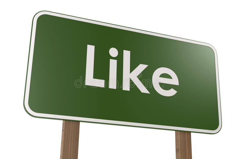 Green Road Sign Banner with Like Word Stock Illustration - Illustration ...