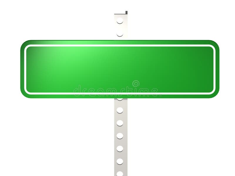 Green Road Sign Isolated on White Stock Illustration - Illustration of ...