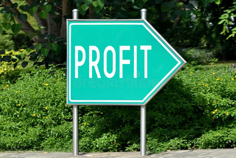 Profit road sign stock photo. Image of blue, direction - 20402856