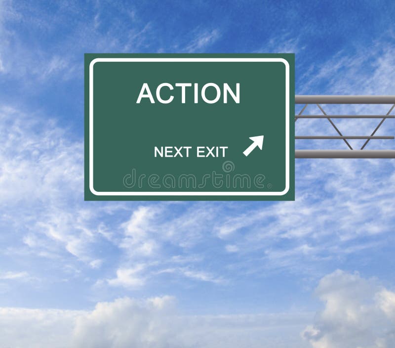 Road Sign to Action stock image. Image of activity, cloud - 182627039