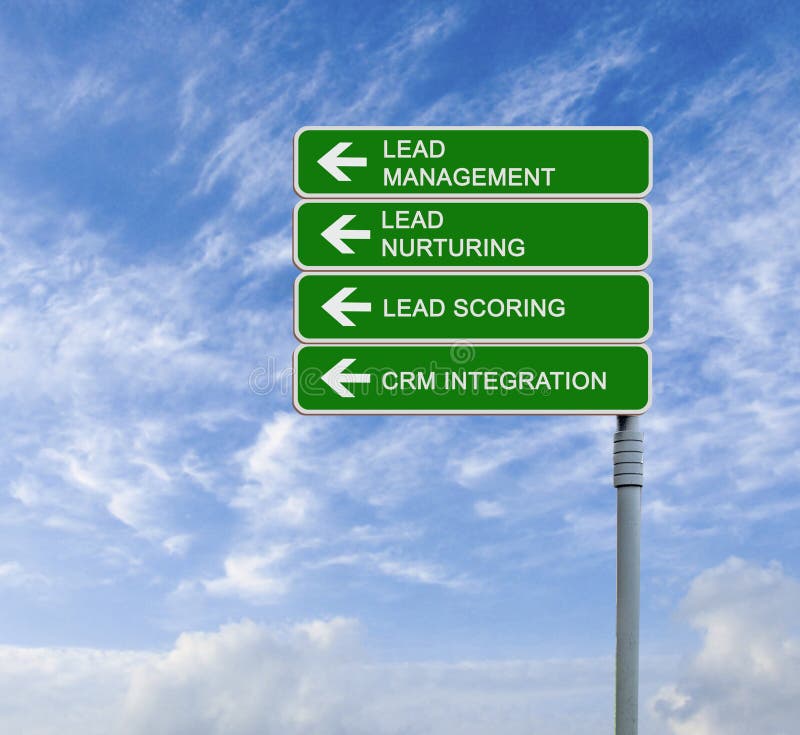Road Sign To Lead Management Stock Photo - Image of path, marketing ...