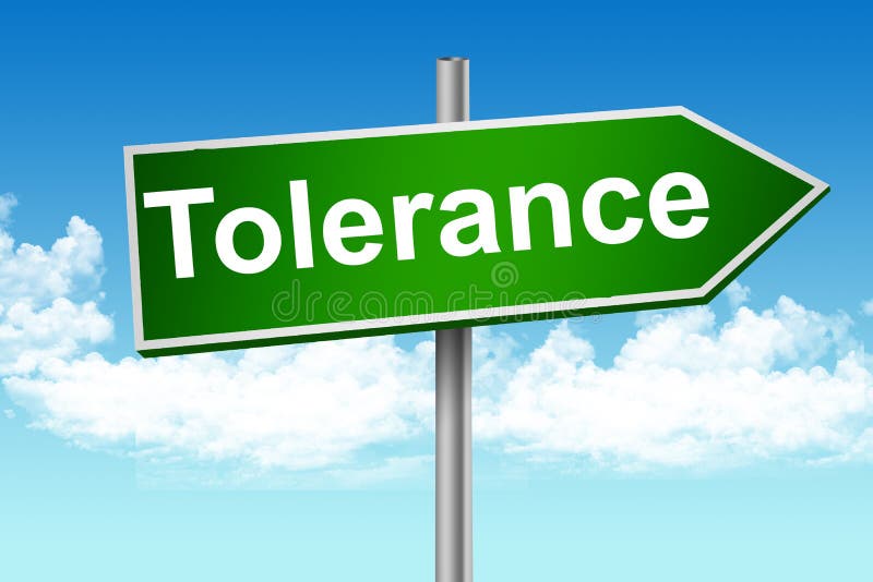 Green Road Sign with Tolerance Word Stock Illustration - Illustration ...