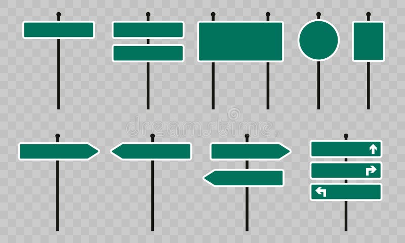Customizable Green Road Sign Templates Stock Vector - Illustration of ...