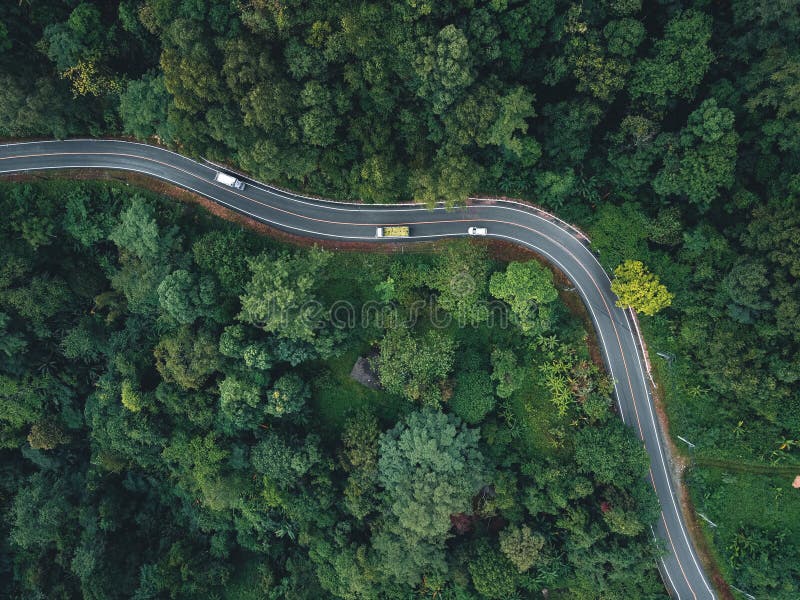 Green Road Up the Mountain in the Rainy Season Stock Photo - Image of ...