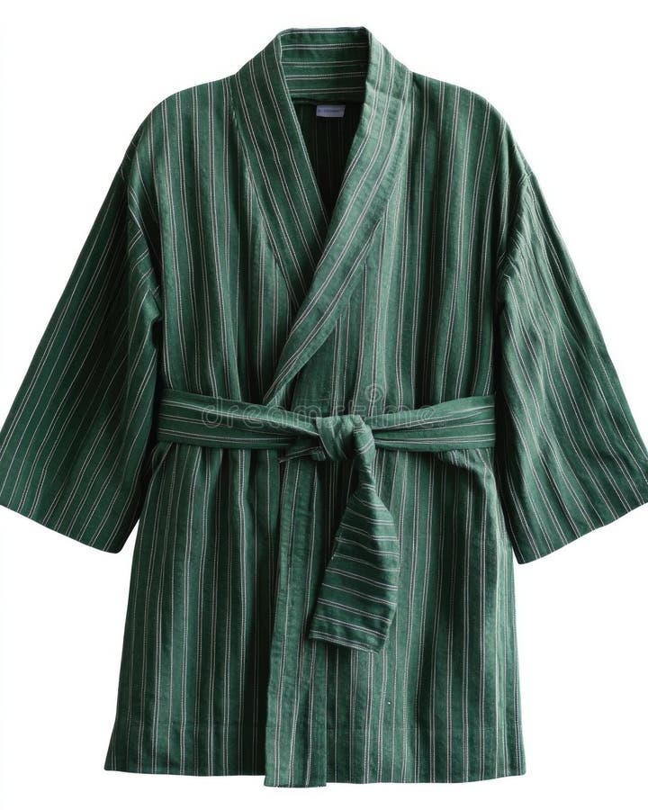 A Green Robe with White Stripes is Shown in a Photo Stock Image - Image ...