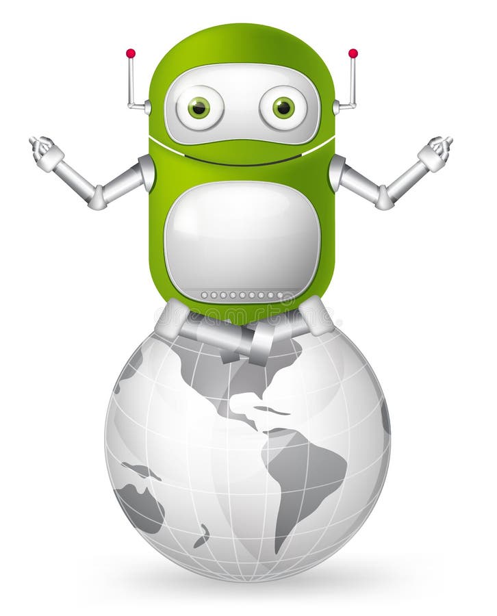 Green Robot stock vector. Illustration of intelligence - 31377785