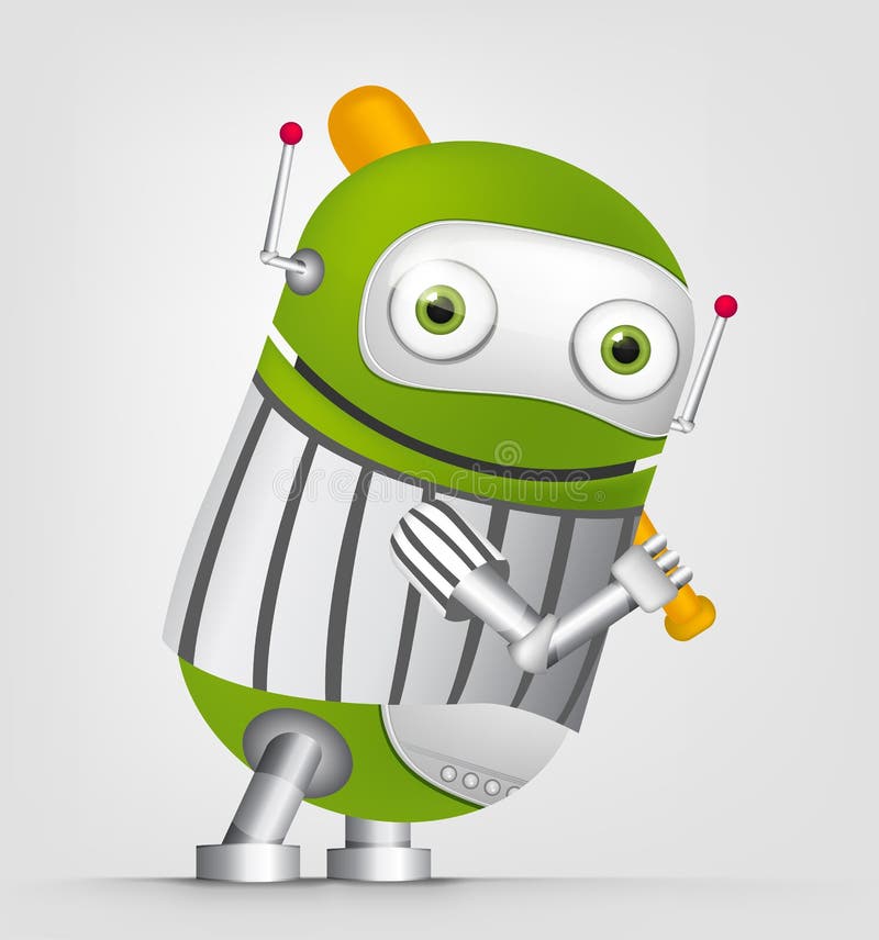 Green robot character stock illustration. Illustration of golf - 77571711