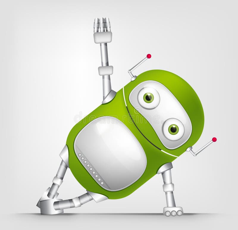 Green robot character stock illustration. Illustration of character ...