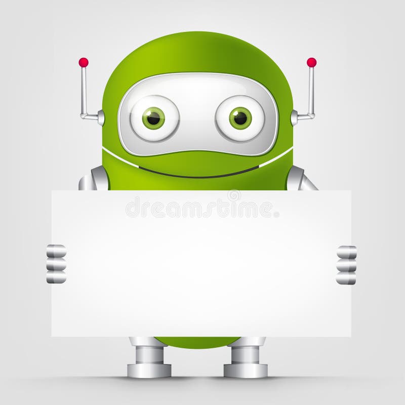 Green robot character stock illustration. Illustration of concept ...