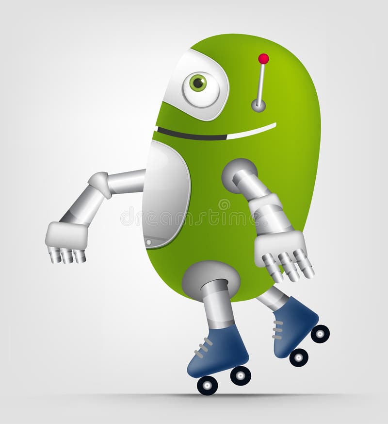 Green robot character stock illustration. Illustration of mesh - 77571308