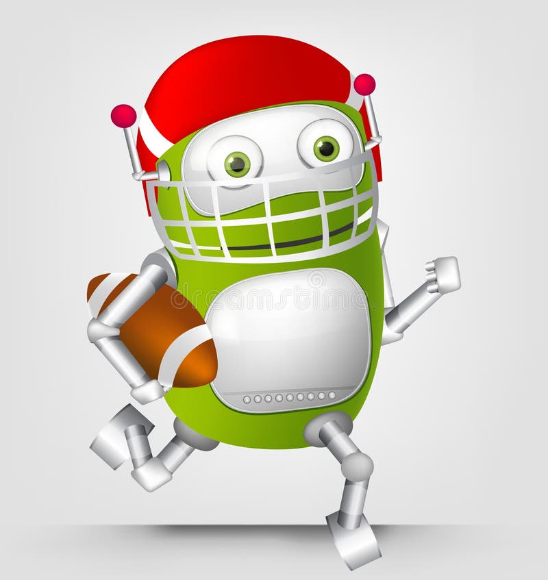 Green robot character stock illustration. Illustration of automated ...